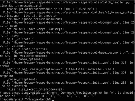 Frappeexpectionvalidationerror Ccurrency Precision Cannot Be 0