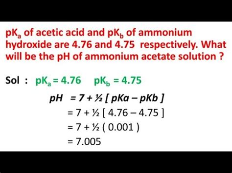 How to calculate pH using pka and pkb values - YouTube