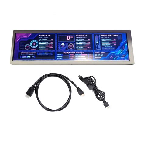 8 8 Inch Long Strip Lcd Screen 1920x480 Ips Monitor Display W White Shell For Aida64 Cpu Gpu
