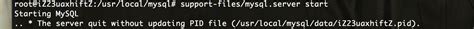 ubuntu mysql start failed with the server quit without updating