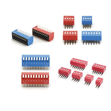 90 Degree Red Cover Dip Switch 8 Position 2 54mm Pcb Dip Switchtri
