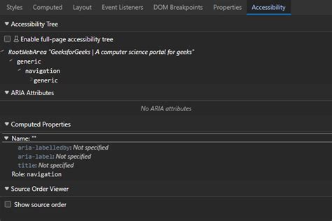 elements tool in microsoft edge browser geeksforgeeks