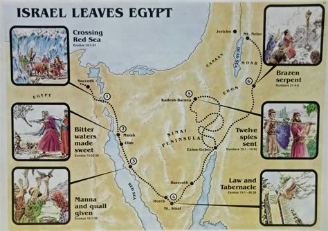 A Map Showing The Israelites Crossing The Red Sea Nuweiba Beach Red