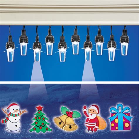 10 Count Outdoor Holiday Projection String Lights Plug In