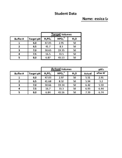 Buffers Data Report 464l Copy Namejessica Le Buffer Target Ph H 2