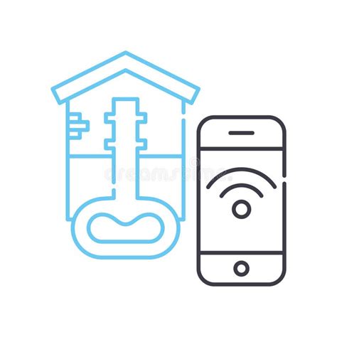 Home Security System Line Icon Outline Symbol Vector Illustration