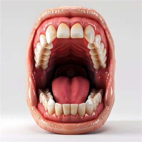 Premium Photo Detailed D Model Of Open Mouth With White Teeth On A Pure Background