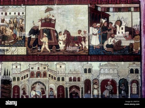 18th Century Frescoes Murals In The Daria Daulat Bagh Summer Palace