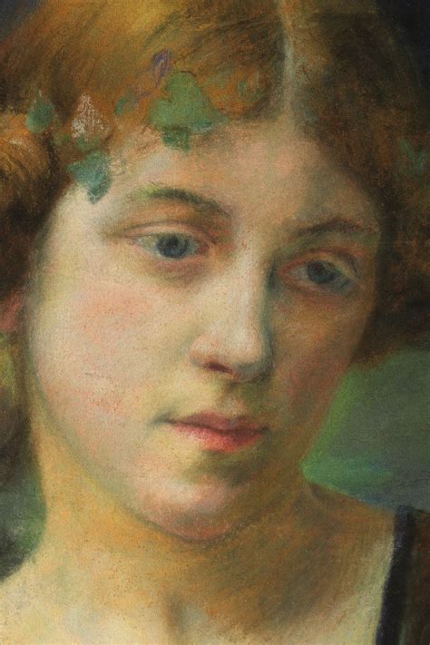 Proantic Young Woman Playing A String Instrument By Edgard Maxence
