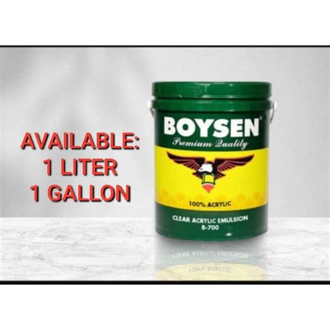 Boysen Clear Gloss Acrylic Emulsion B700 Liter Gallon Shopee