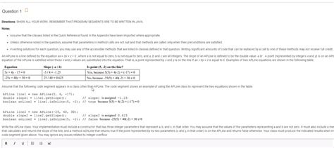 Solved Question 1 A Directions Show All Your Work Remember