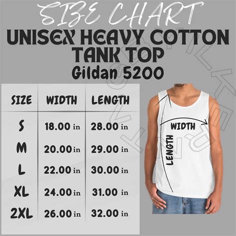 Tank Size Chart I Gildan 5200 Size Chart Size Chart I Unisex Heavy