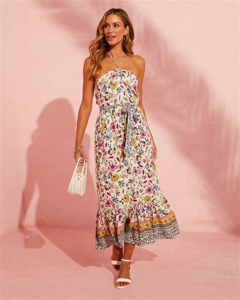 Greyson Halter Floral Maxi Dress Vici