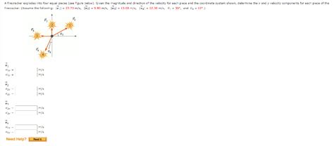 solved a firecracker explodes into four equal pieces see