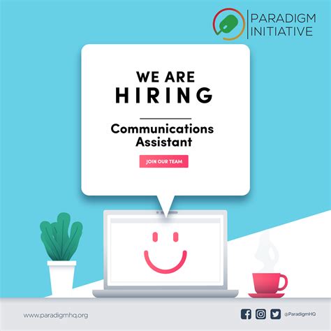 Vacancy Communications Assistant Graphics Designer Paradigm Initiative