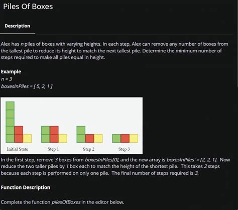 Piles Of Boxes Description Alex Has N Piles StudyX