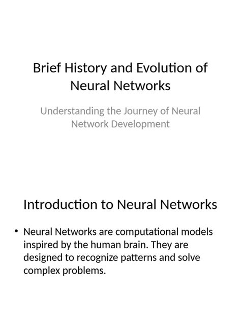 Module3 2nd Half Neural Network Evolution Pdf Neuron Synapse