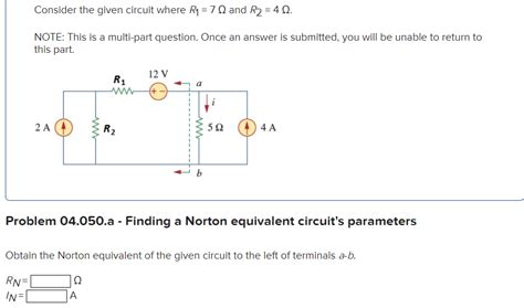 solved consider the given circuit where r1 7Ω and r2 4Ω