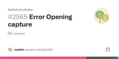 Error Opening Capture Issue Baldurk Renderdoc GitHub