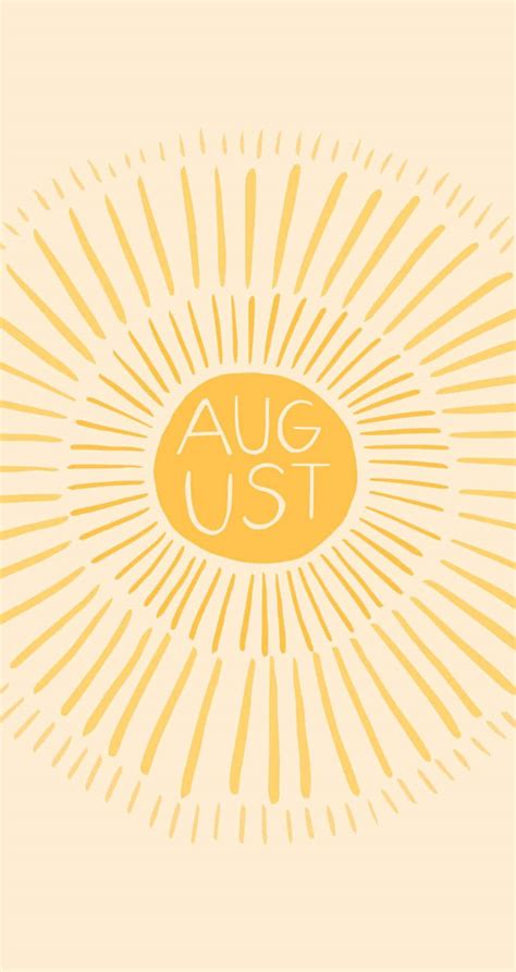 Download August Sunburst Aesthetic Wallpaper