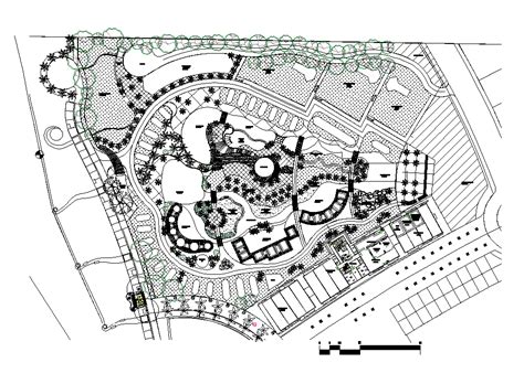 Beach Park Detail 2d View Layout Autocad File