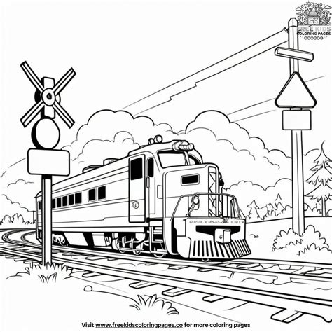 Railroad Crossing Caution Coloring Pages