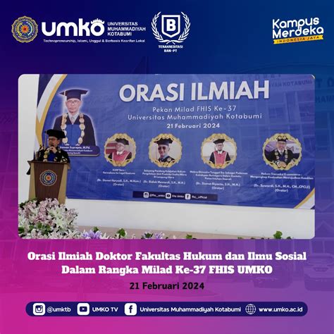 Orasi Ilmiah Doktor Fhis Umko Pemikiran Cerdas Menginspirasi Di Pekan Milad Ke 37 Fhis Umko