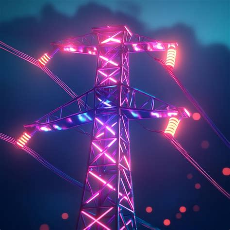 3d Grid Icon Network Of Electrical Power Illustration Logo Premium Ai