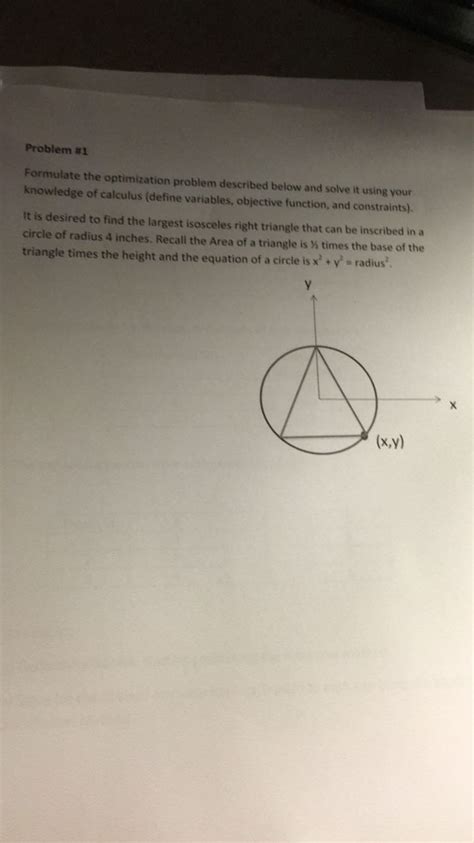 Solved Formulate The Optimization Problem Described Below Chegg