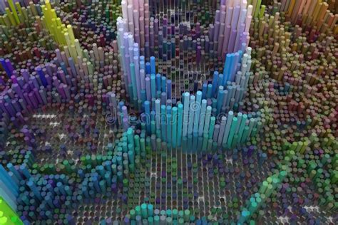 Colorful 3d Rendering Abstract Shape Composition Geometric Structure Block Wallpaper For