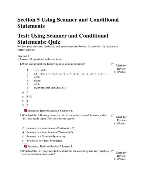 Section 6 Using Scanner And Conditional Statements Download Free Pdf