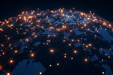 Premium Photo Abstract Representation Of Global Connectivity Generative Ai