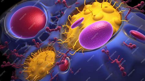 Una Ilustración 3d Ofrece Una Vista Detallada De Los Orgánulos Del