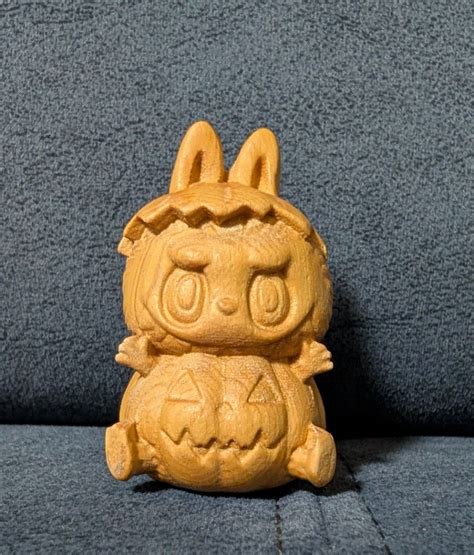 Labubu Pumpkin Natural Wood Carving Hobbies And Toys Toys And Games On
