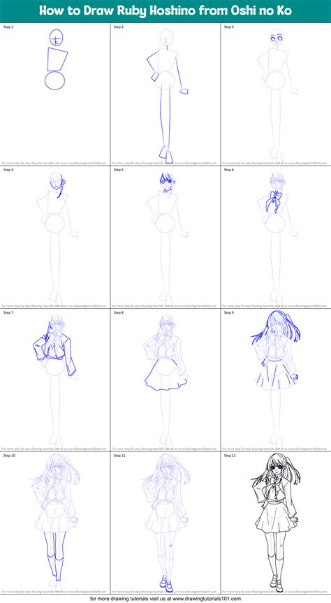 How To Draw Ruby Hoshino From Oshi No Ko Oshi No Ko Step By Step DrawingTutorials Com