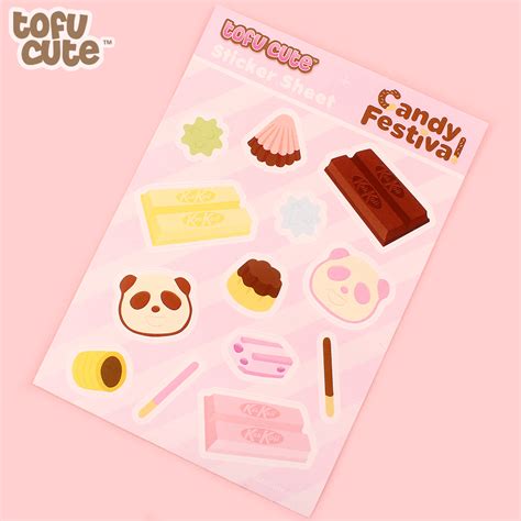Buy Tofu Cute Glossy Sticker Sheet Candy Festival At Tofu Cute