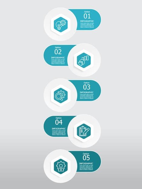 Premium Vector Vertical Round Hexagon Steps Timeline Infographic Element Report Background