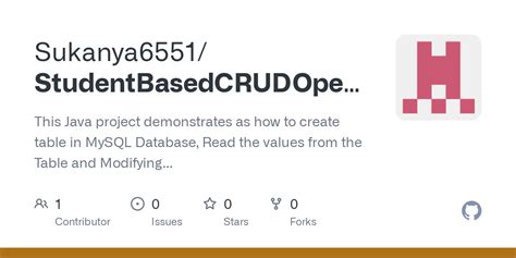 GitHub Sukanya StudentBasedCRUDOperations This Java Project Demonstrates As How To Create