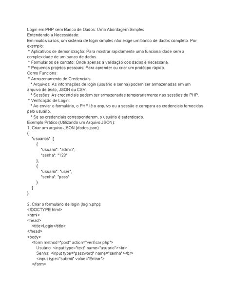 login em php sem banco de dados uma abordagem simples login em php