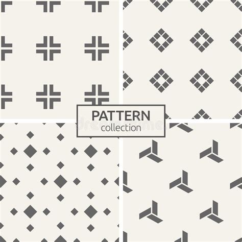 Set Of Four Seamless Patterns Stock Vector Illustration Of Rhombus
