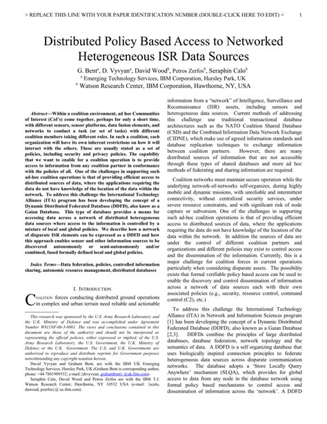 Pdf Distributed Policy Based Access To Networked Heterogeneous Isr