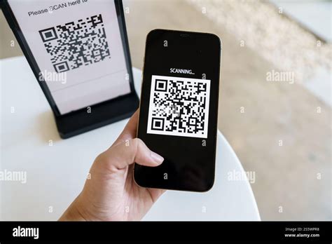 Qr Code Payment E Wallet Man Scanning Tag Accepted Generate Digital Pay Without Moneyscanning