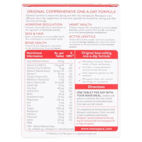 Vitabiotics Menopace Original 90 Tablets
