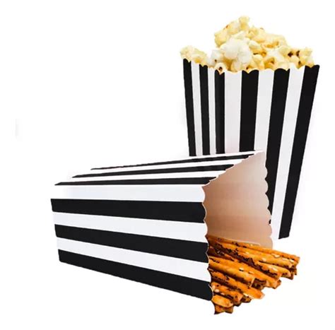 Set De 24 Cajas De Palomitas De Papel Crystallove Rayas Ab Meses Sin