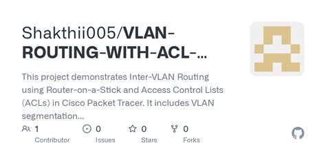 GitHub Shakthii VLAN ROUTING WITH ACL USING PACKET TRACER This Project Demonstrates Inter