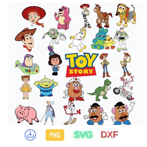 Toy Story Svg Clipart Bundle Buzz Lightyear Woody Jessie Png Toy