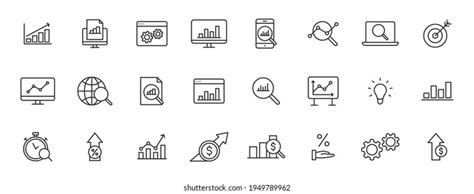 set data analysis big data graphs stock vector royalty free