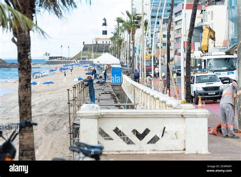 Salvador Bahia Brazil January 24 2025 City Workers Are Seen In