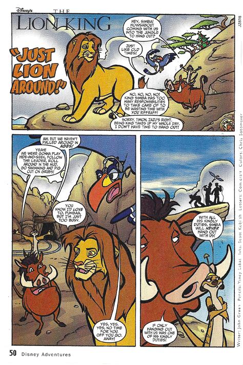 The Great Comics Caper The Lion King Just Lion Disney Adventures