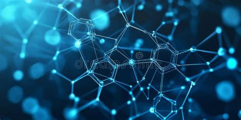Abstract Glowing Blue Neural Network Connecting Lines And Hexagonal Pattern On A Black Backdrop